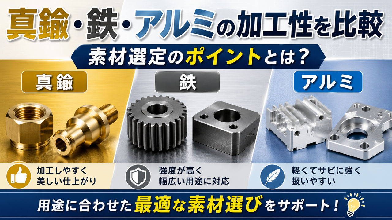 真鍮・鉄・アルミの加工性を比較｜素材選定のポイントとは？｜MonoTech Lab